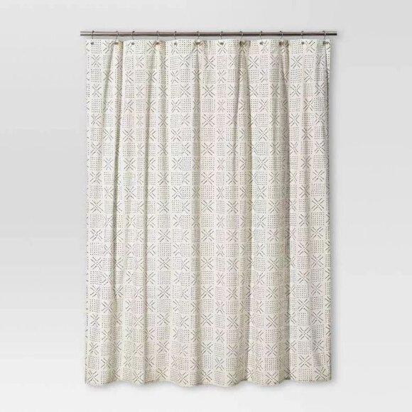 Threshold | Bath | Threshold Black White Geo 0 Cotton Buttonhole Top 72 ...